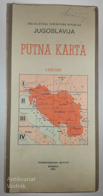 PUTNA KARTA JUGOSLAVIJE 1: 500000 – Antikvariat Vodnik