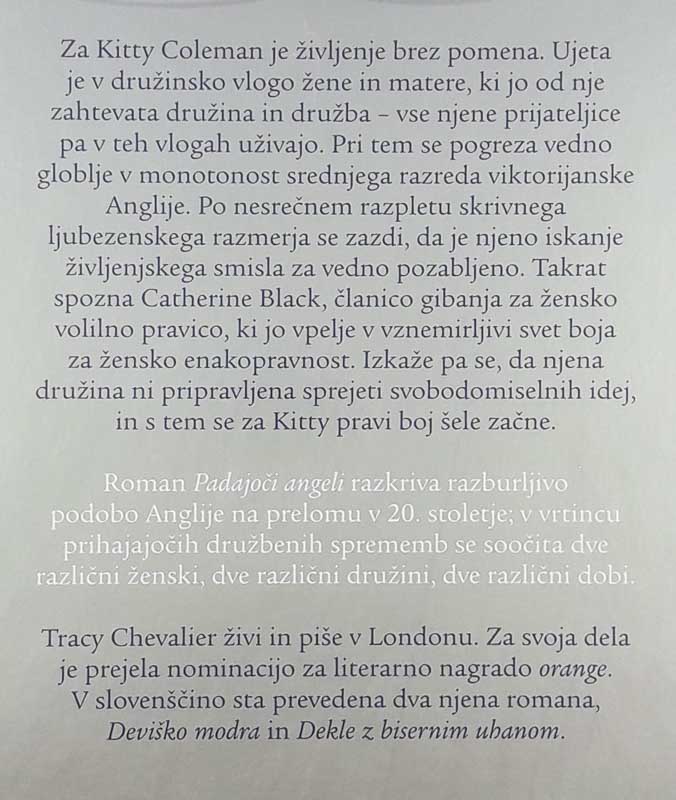 PADAJOČI ANGELI, Tracy Chevalier – Antikvariat Vodnik