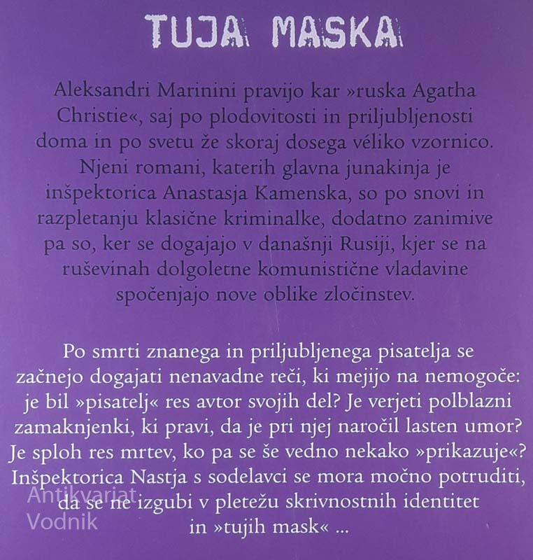 TUJA MASKA, Aleksandra Marinina – Antikvariat Vodnik