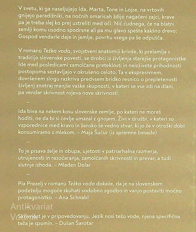 TEŽKA VODA, Pia Prezelj – Antikvariat Vodnik
