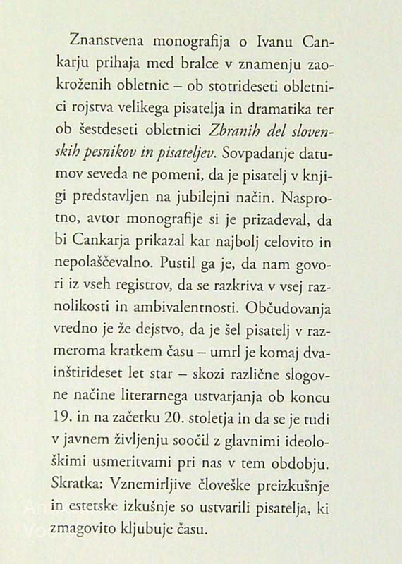 IVAN CANKAR MONOGRAFIJA, France Bernik – Antikvariat Vodnik